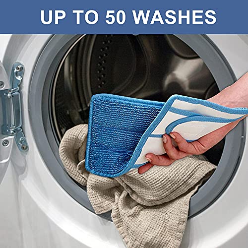 Reusable Pads Compatible with Swiffer Sweeper & All 10-12 Inch Flat Mop, Wet Dry Cleaning Pads for All Hard-Floor, Reusable & Washable Sweeper Refills - 2pack