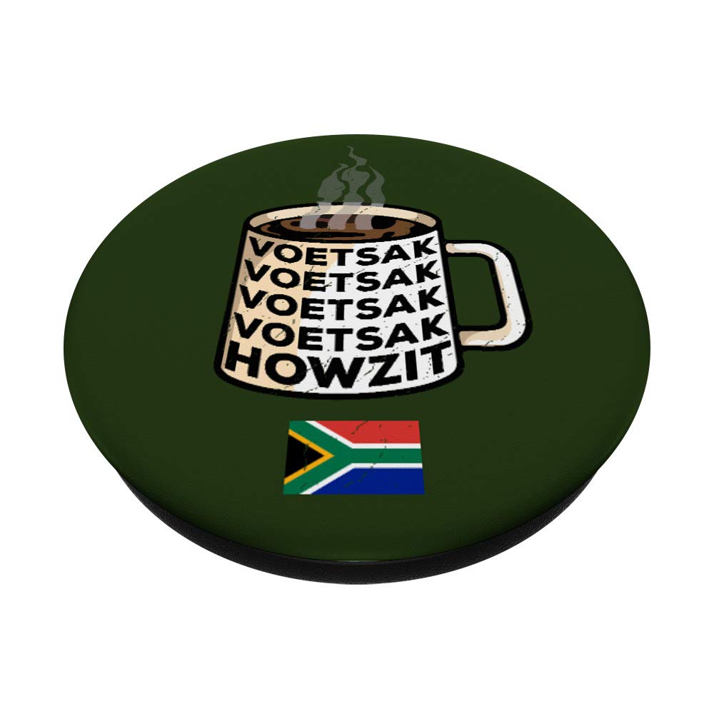 Coffee Warning Voetsek South Africa Funny Howzit PopSockets PopGrip: Swappable Grip for Phones & Tablets