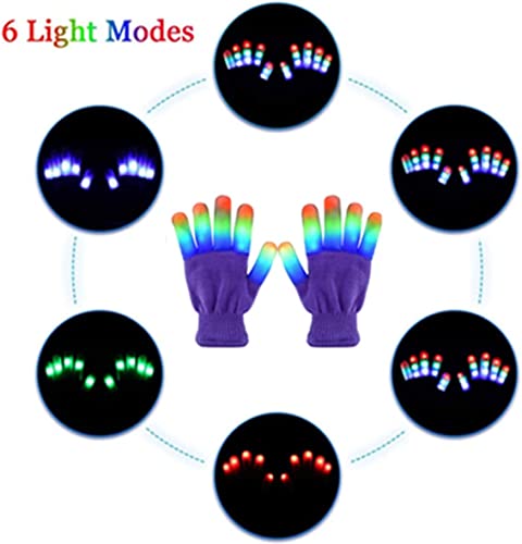 4 Pairs LED Gloves, Finger Light Up Gloves Flashing Rave Gloves with 6 Different Modes (Discontinued by manufacturer)