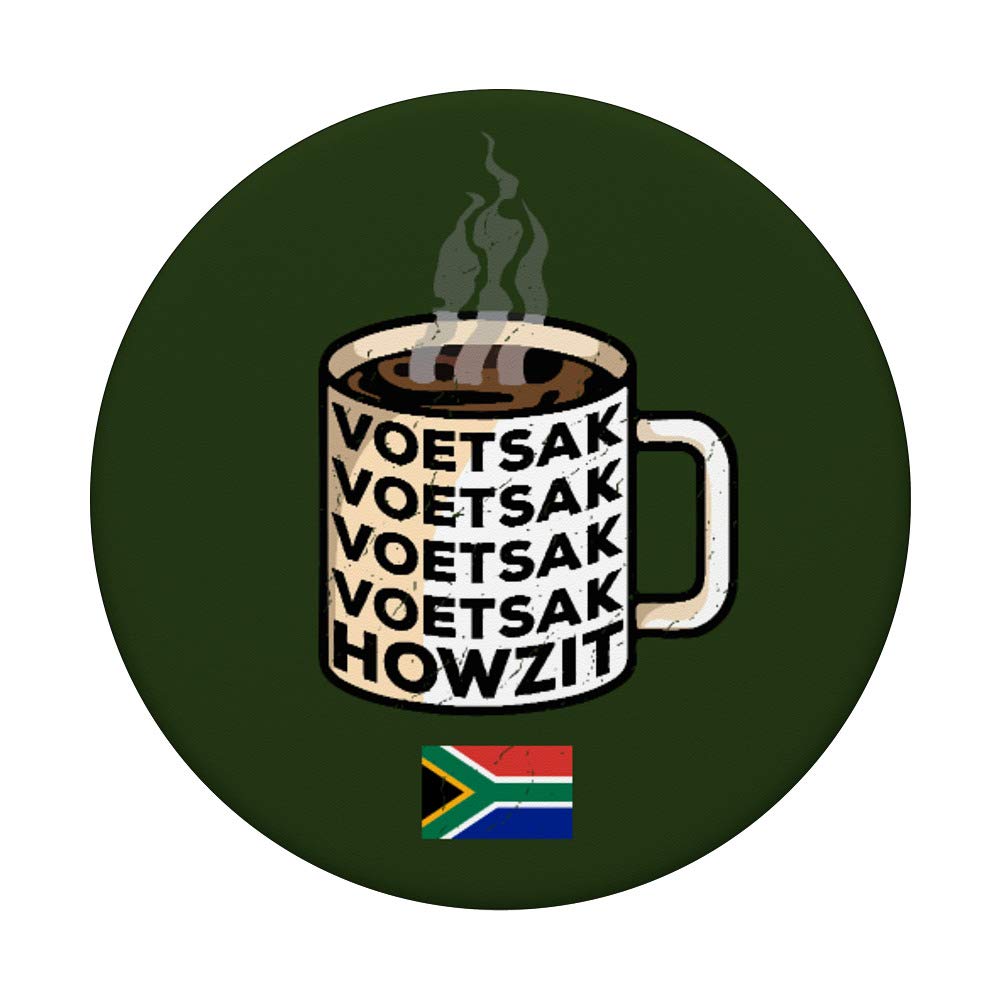 Coffee Warning Voetsek South Africa Funny Howzit PopSockets PopGrip: Swappable Grip for Phones & Tablets