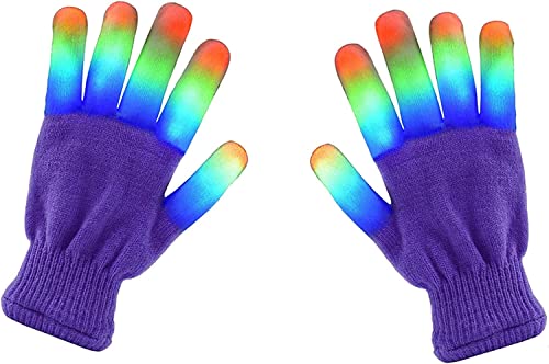 4 Pairs LED Gloves, Finger Light Up Gloves Flashing Rave Gloves with 6 Different Modes (Discontinued by manufacturer)