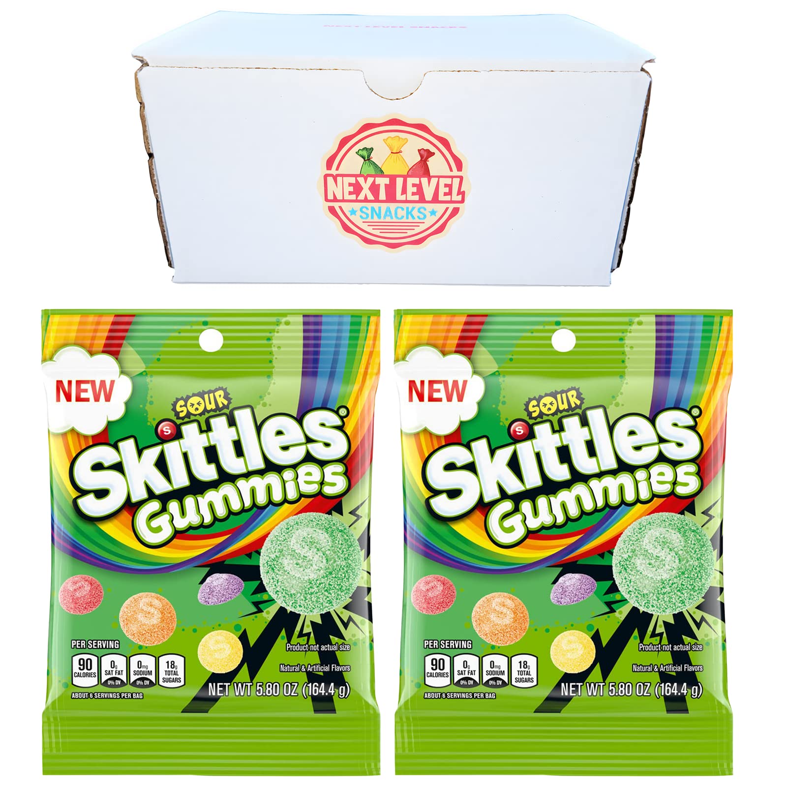 SKITTLES Sour Gummies Candy - 5.8oz bag (Pack of 2)