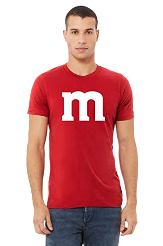 M Halloween Team Costume Funny Party Men's T-Shirt, L, Red