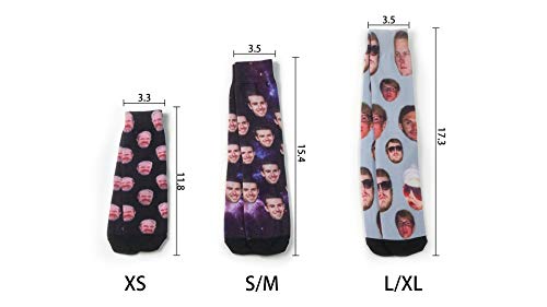 ShineSand Custom Face Socks with Picture, Personalized Socks with Photo Customized Unisex Funny Crew Sock Gifts for Men Women