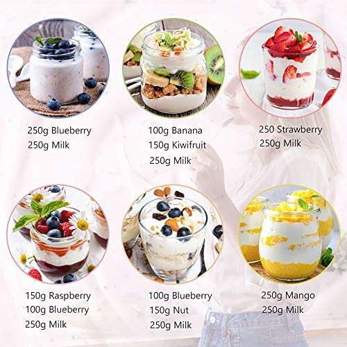 Yogurt Maker Automatic Digital Yoghurt Maker Machine with 8 Glass Jars 48 Ozs (6Oz Each Jar) LCD Display with Constant Temperature Control Stainless Steel Design for Home Use