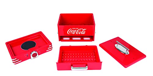 Nostalgia Extra Large Diner-Style Coca-Cola Hot Dog Steamer and Bun Warmer, 24 Hot Dog and 12 Bun Capacity, Steam Bratwursts, Sausages, Vegetables, Fish, Dumplings, Red