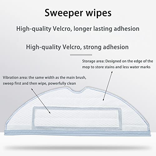 Vacuum Mop Replacement Pad for Roborock T7S T7S S7 Plus Reusable Hard Floor Robot Cleaner Cloth, Lenmu Mica Microfiber Soft Pad 4 Pack