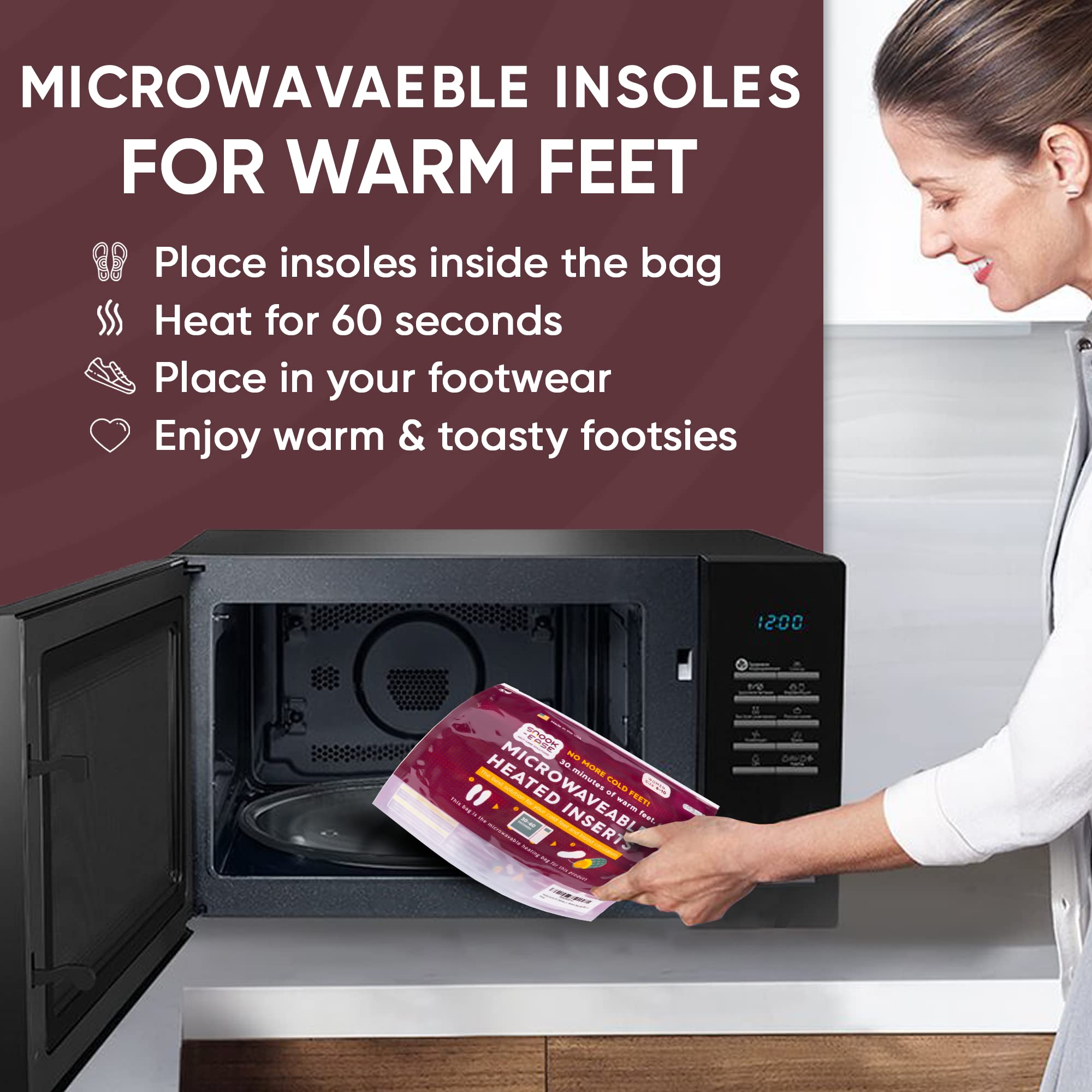 Snook-Ease Heated Booties Thick Warm Winter Feet Warmers with Microwavable Heatable Inserts β Heated Booties Foot Heater for Cold feet β Heated Foot Warmers (Gray, Women 6-7 / Men 5-6)