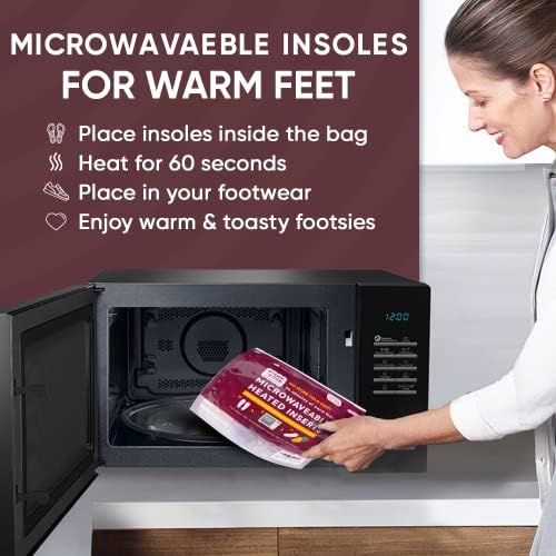 Snook Ease Heated Insoles Shoe Warmer Inserts - Foot & Toe Warmers for Winter, Microwavable Insoles for Men, Reheatable & Washable Fits All Footwear Slippers, Socks, Boots Cut to Size, Made in USA