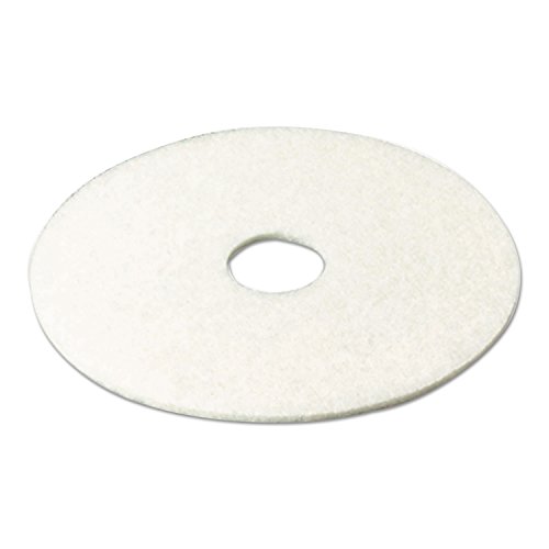 3M 08483 Super Polish Floor Pad 4100, 19" Diameter, White, 5/Carton