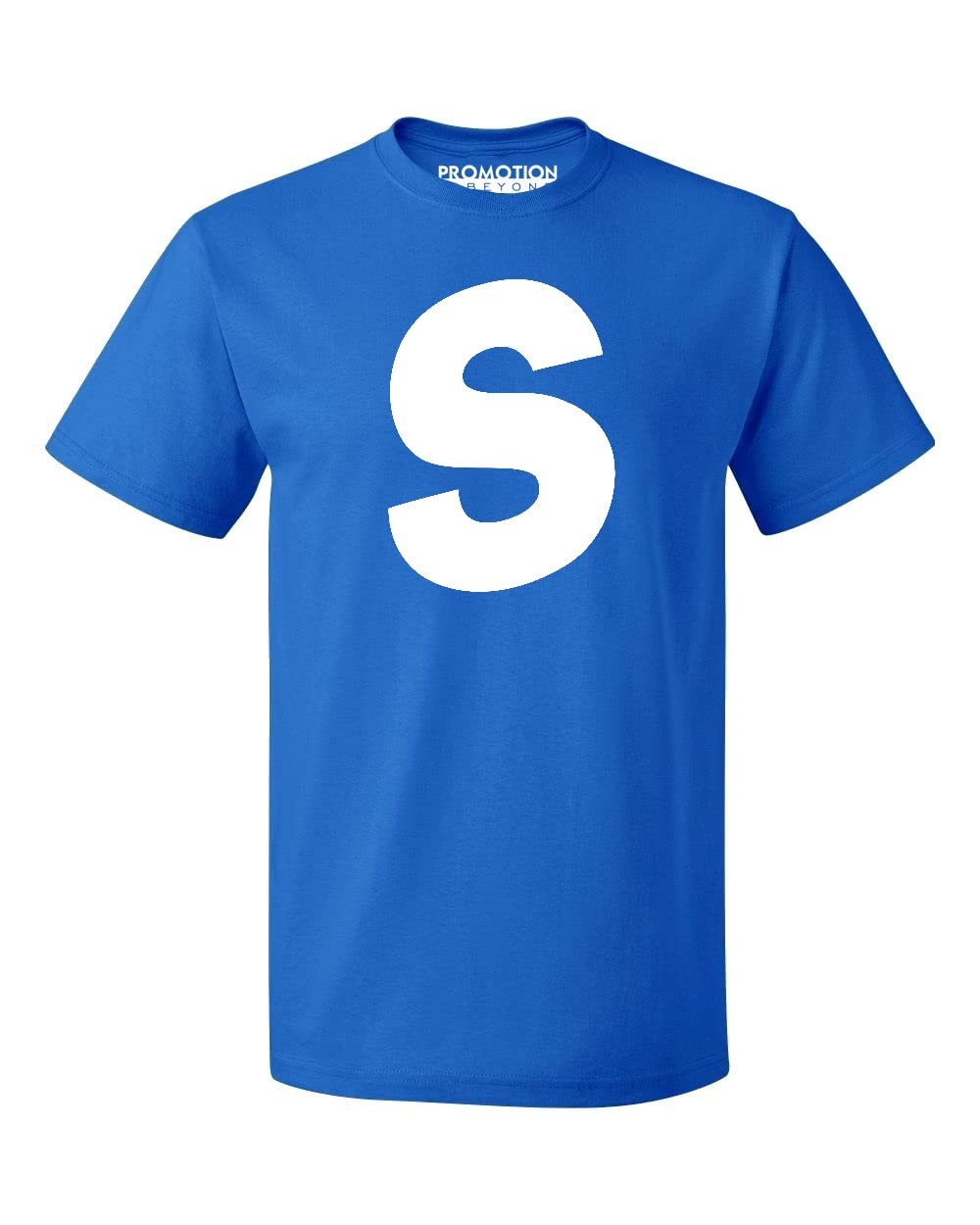Letter S Halloween Team Group Event Trick Treat Costume Accessory Men's T-Shirt, L, Royal
