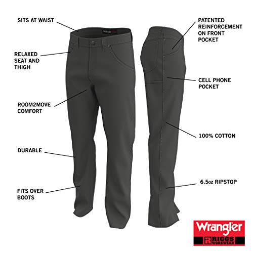 Wrangler Riggs Workwear mens Technician Pants, Charcoal, 34W x 30L US