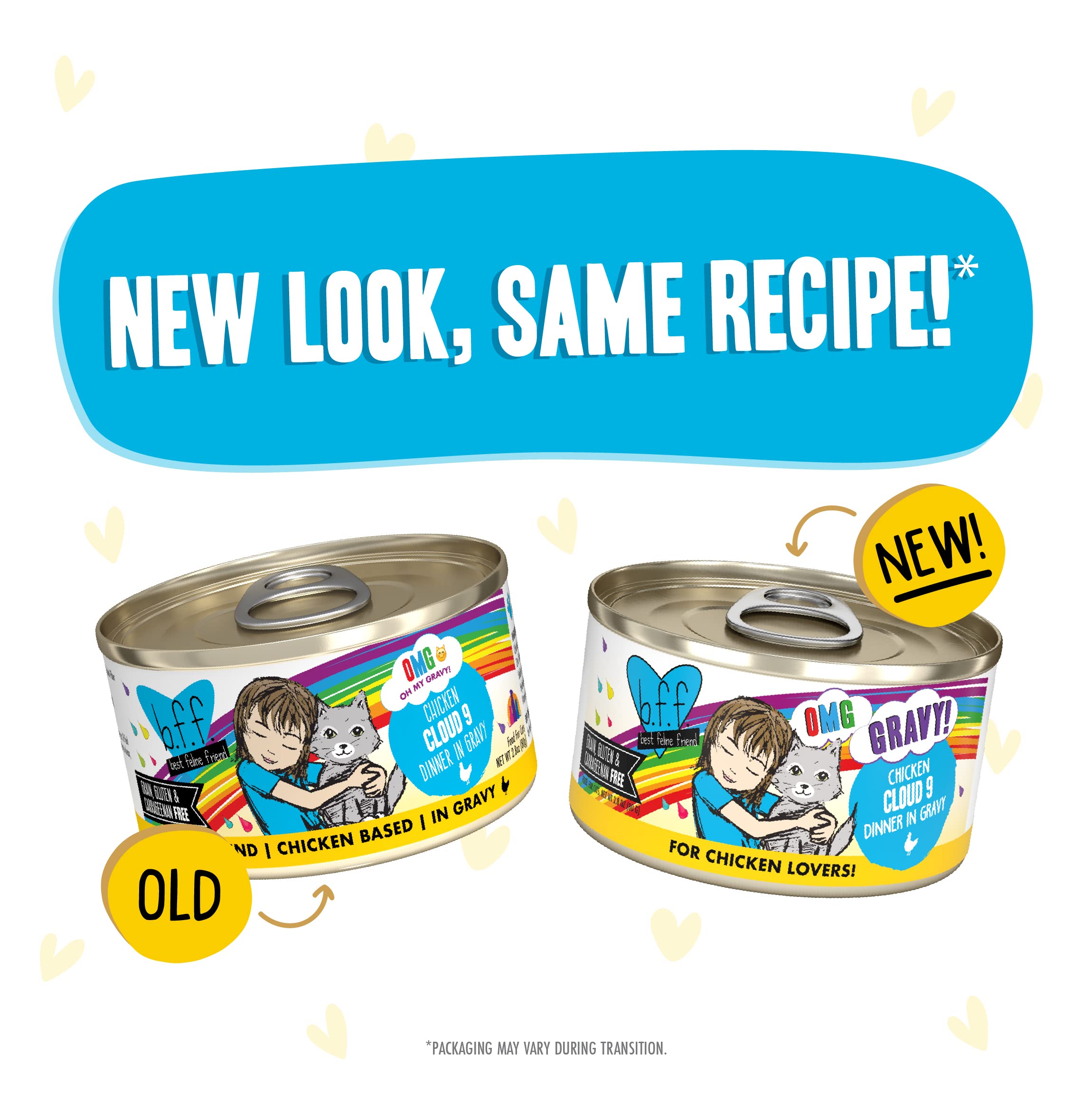 Weruva B.F.F. OMG - Best Feline Friend Oh My Gravy!, Chicken Cloud 9 with Chicken in Gravy, 2.8oz Can (Pack of 12)