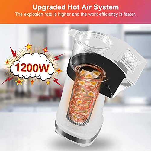 Hot Air Popcorn Popper with Measuring Cup 1200w Etl Certified, 2 Minutes Fast Making Popper Maker, Air Popper Popcorn Maker Popcorn Machine for Home