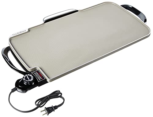 Presto Ceramic 22-inch 07062 Electric Griddle with removable handles, Black, One Size