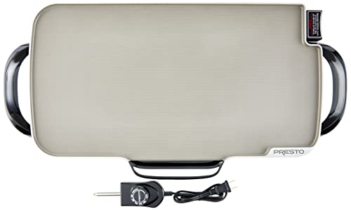 Presto Ceramic 22-inch 07062 Electric Griddle with removable handles, Black, One Size