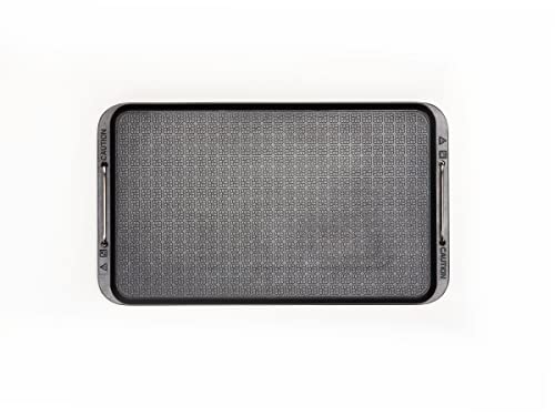 Power XL Smokeless Electric Indoor Removable Grill and Griddle Plates, Nonstick Cooking Surfaces, Glass Lid, 1500 Watt, 21X 15.4X 8.1, black