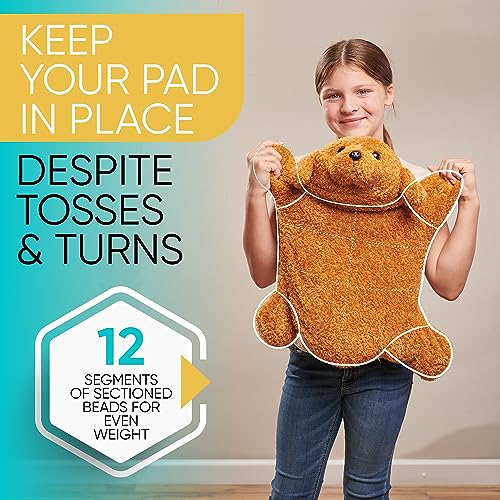 FRIENDLY CUDDLE Weighted Lap Pad for Kids 5 lbs. Sensory Weighted Stuffed Animals Lap Blanket for Kids Adults with Sensory Processing Disorder (Teddy)
