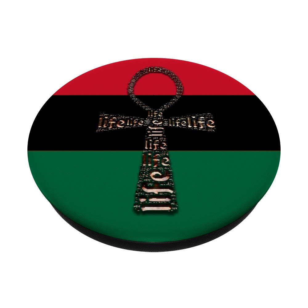Ankh Pan Afrikan RBG Flag Egyptian African Life Symbol Kemet PopSockets PopGrip: Swappable Grip for Phones & Tablets