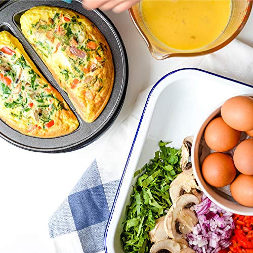 Holstein Housewares - Non-Stick Omelet & Frittata Maker, Black/Stainless Steel - Makes 2 Individual Portions Quick & Easy