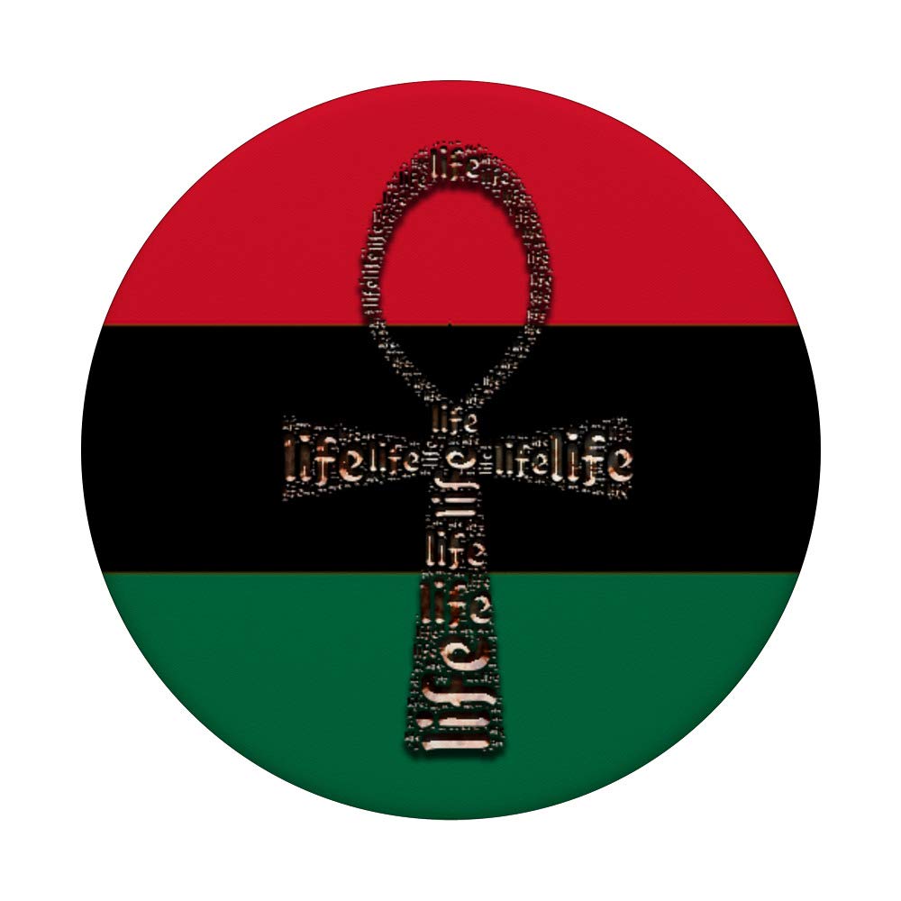 Ankh Pan Afrikan RBG Flag Egyptian African Life Symbol Kemet PopSockets PopGrip: Swappable Grip for Phones & Tablets