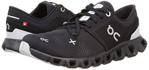 On Women's Cloud X 3 Sneakers, Black, 8.5 Medium US