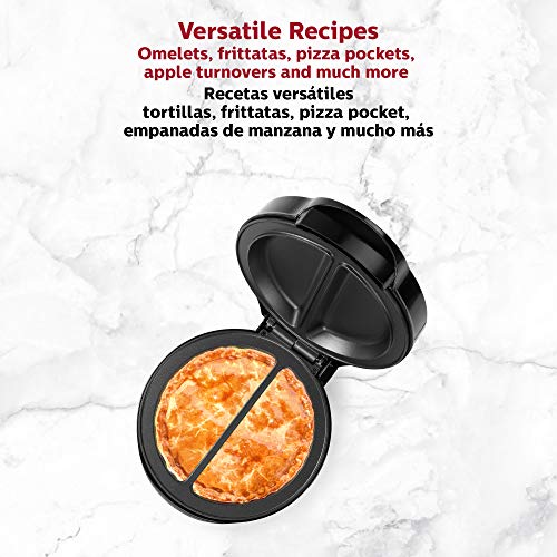 Holstein Housewares - Non-Stick Omelet & Frittata Maker, Black/Stainless Steel - Makes 2 Individual Portions Quick & Easy