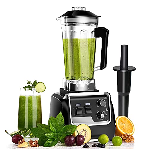 Professional Countertop Blender, Blender for kitchen Max 2200W High Power Home and Commercial Blender with Timer,Blender with Variable Speed for Frozen Fruit, Crushing Ice, Veggies, Shakes and Smoothie 64 oz Container & 32000 RPM