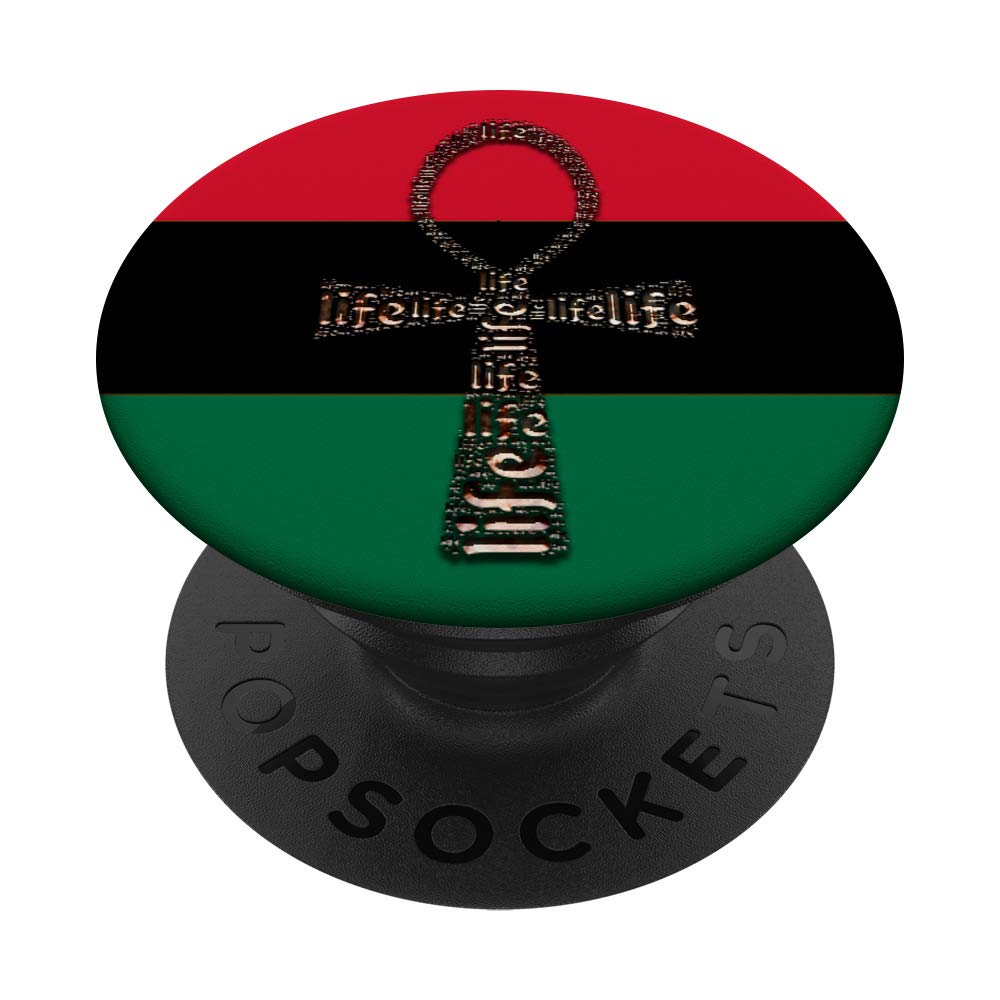 Ankh Pan Afrikan RBG Flag Egyptian African Life Symbol Kemet PopSockets PopGrip: Swappable Grip for Phones & Tablets