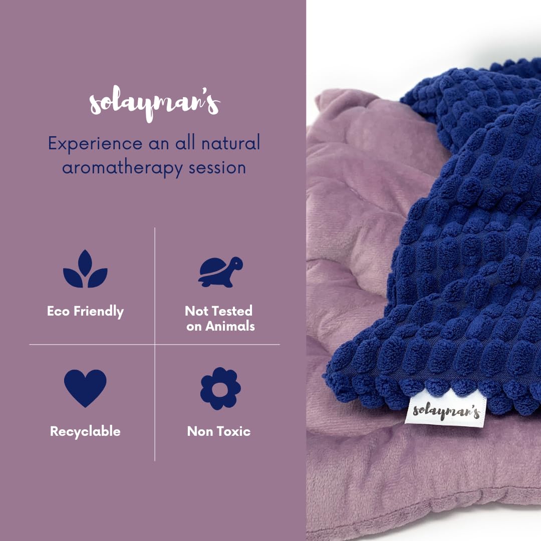 Solayman's Lavender Heating Pad Microwavable with Blue Removable Cover - Warm Compress Moist Heating pad for Back Pain Relief