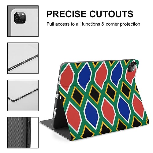 Abstract South Africa Flag Tablet Case Cover Slim Protective Cover Cases with Pencil Holder for IPAD 2020 (10.2in)