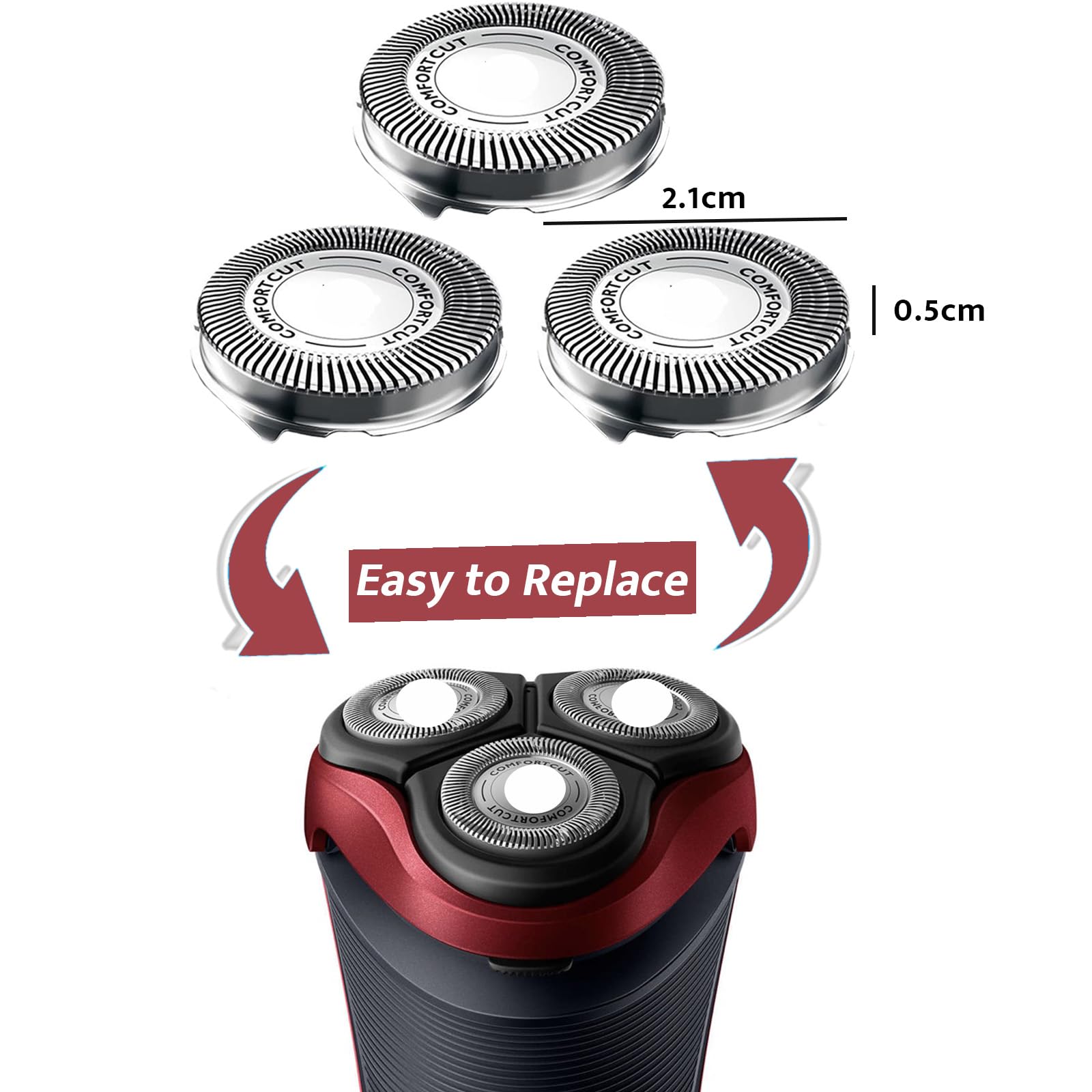 SUPERNB Series 3000 2000 1000 Electric Shaver Replacement Heads, SH30 Replacement Blades for S738 S1150, S1015, S1100, S1560..6 Pack