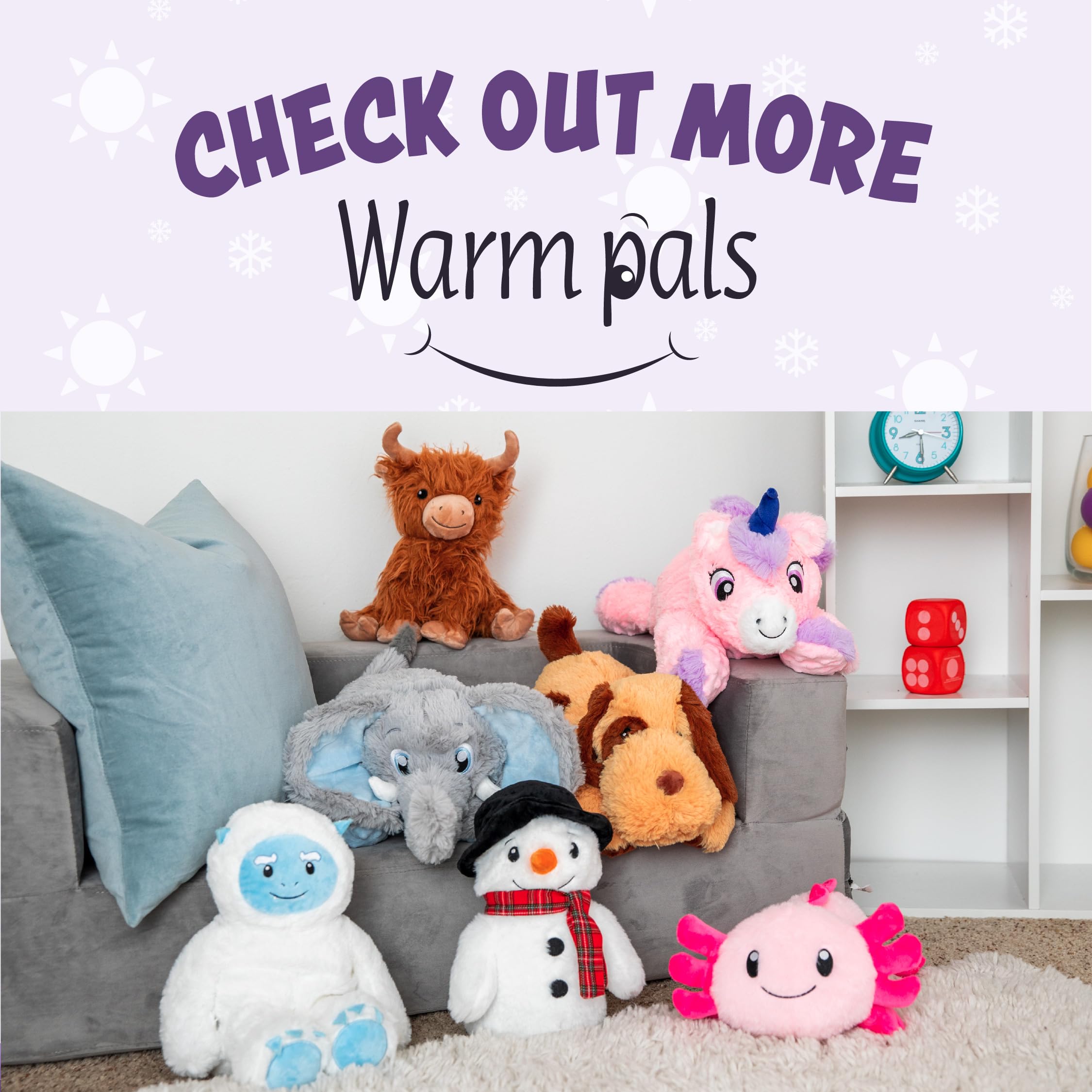 1i4 Group Warm Pals - Highland Cow - Cozy Lavender Scented Plush Toys - Stuffed Animal - Coolable Bedtime Comfort Plushie