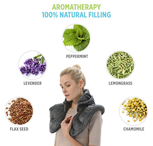 Heating Pad Microwavable, Hooded Neck Heating Pad Microwavable for Shoulders, Legs, Stomach Cramps, Pain Relief Microwavable Heating Pad, Portable Heated Neck Wrap, Soft, Reusable, Cordless Hot Pad