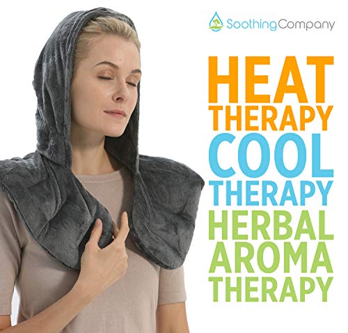 Heating Pad Microwavable, Hooded Neck Heating Pad Microwavable for Shoulders, Legs, Stomach Cramps, Pain Relief Microwavable Heating Pad, Portable Heated Neck Wrap, Soft, Reusable, Cordless Hot Pad