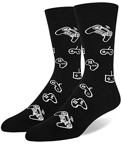 Gaming Socks Men, Novelty Funny Gamer Mid Calf Socks Gift for Game Lovers Teen Boys Kids Sons