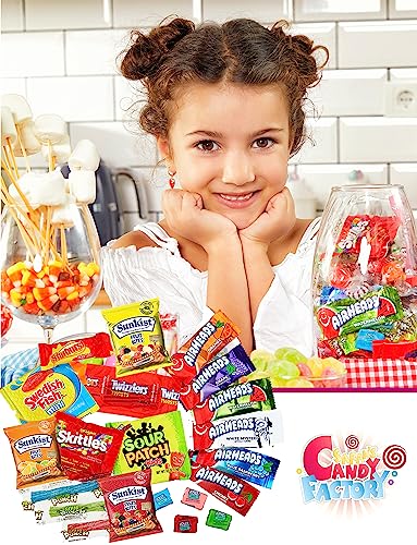Sarah's Candy Factory Halloween Bulk Assorted Fruit Candy - Starburst, Skittles, Swedish Fish, Air Heads, Jolly Rancher, Sunkist,and more in Bag, 4 Lbs