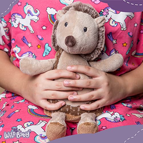 WILD BABY Hedgehog Weighted Stuffed Animals - Microwavable Animals with Lavender, 12 inch Heatable Plush for Kids - Soft, Cuddly, Warming Stuffed Animal for Baby - Gift Box Ready