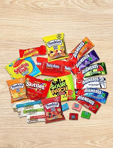 Sarah's Candy Factory Halloween Bulk Assorted Fruit Candy - Starburst, Skittles, Swedish Fish, Air Heads, Jolly Rancher, Sunkist,and more in Bag, 4 Lbs