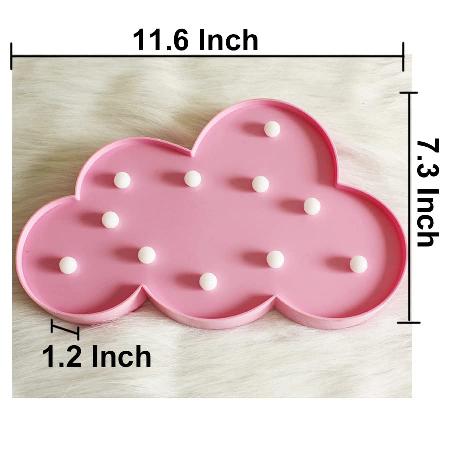 3D Cloud Lamp Decortive LED Sign Night Lights for Kids Adults, Baby Nursery, Birthday Party, Holiday Decorations,Kid's Room Decor NightLight Pink