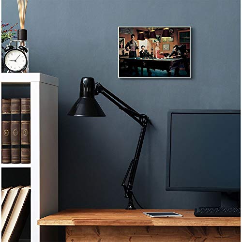 Stupell Industries Office Pool Game Vintage Hollywood Movie Star Classic Illustration, Design by Artist Jadei Graphics Art, 10 x 0.5 x 15, Wall Plaque