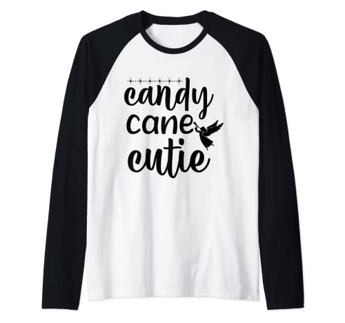 Candy Cane Cutie Christmas Stocking Stuffer For Girls Raglan Baseball Tee