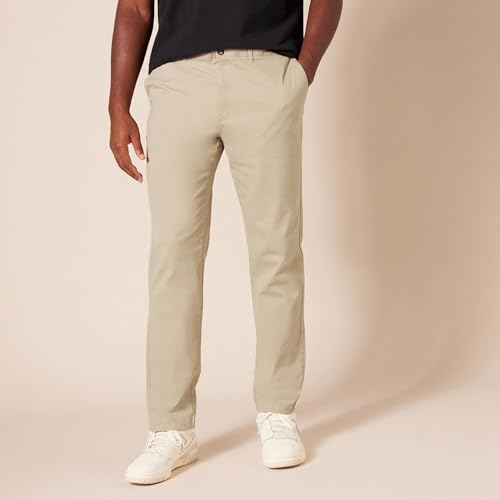 Amazon Essentials Men's Slim-Fit Casual Stretch Chino Pant, Tan, 30W x 34L