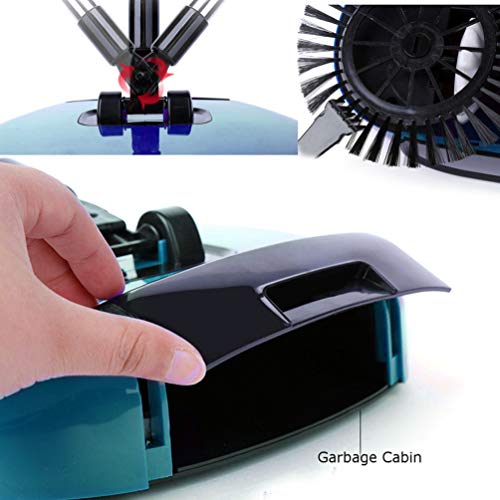 IMIKEYA Push Sweeper Floor Carpet Sweeper Manual Sweeper Cleaner 360° Rotating Floor Cleaning Mop for Home (Blue)
