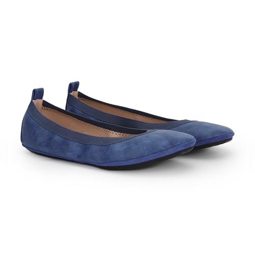 YNY Yosi New York Nina Foldable Ballet Flat in Royal Blue PETA-Approved Vegan Leather Royal Blue / 6