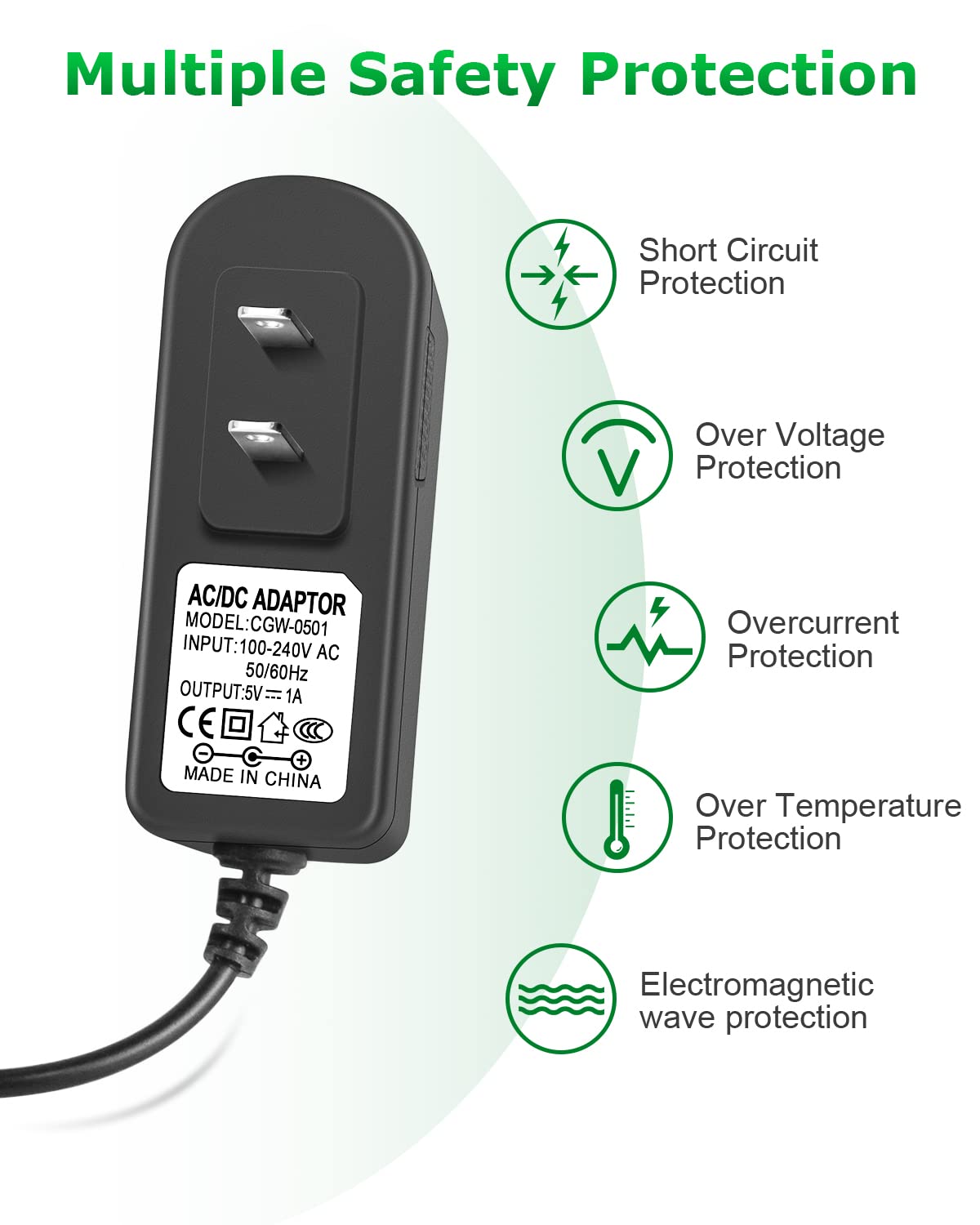 Meridian Trimmer Charger Replacement for Meridian Grooming Electric Shaver Trimmer 5V Charging Cable for Meridian Power Cord Adapter 5V 1A Wall Charger AC/DC Power Adapter with Shaver Brush 6.6FT