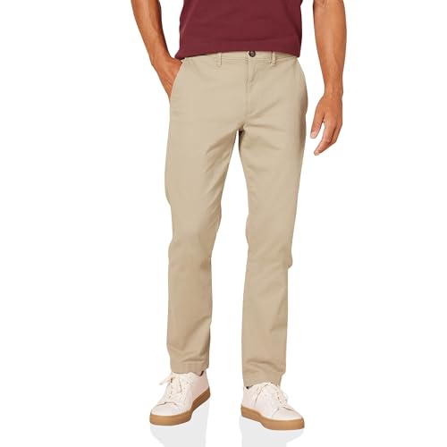 Amazon Essentials Men's Slim-Fit Casual Stretch Chino Pant, Tan, 30W x 34L