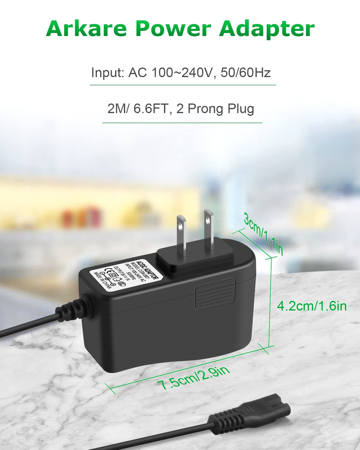 Meridian Trimmer Charger Replacement for Meridian Grooming Electric Shaver Trimmer 5V Charging Cable for Meridian Power Cord Adapter 5V 1A Wall Charger AC/DC Power Adapter with Shaver Brush 6.6FT