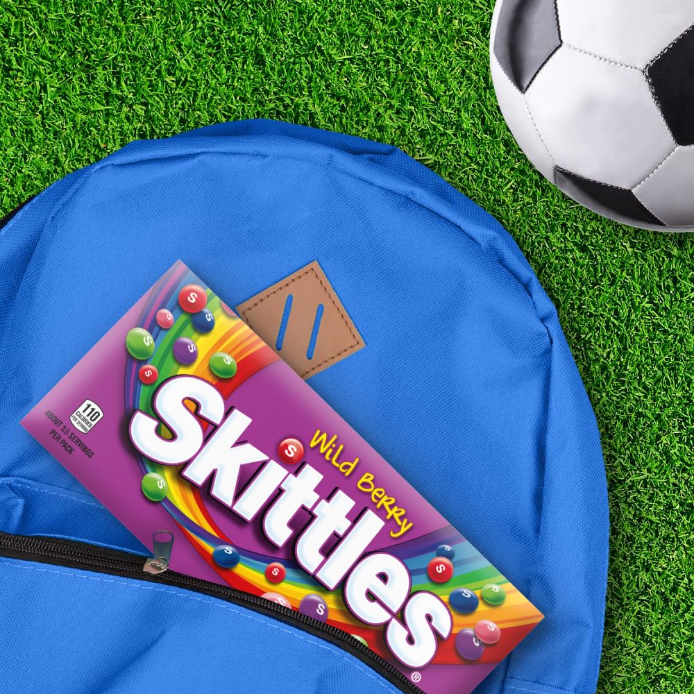SKITTLES Wild Berry Chewy Candy Theater Box, 3.5 oz Box (Pack of 12)