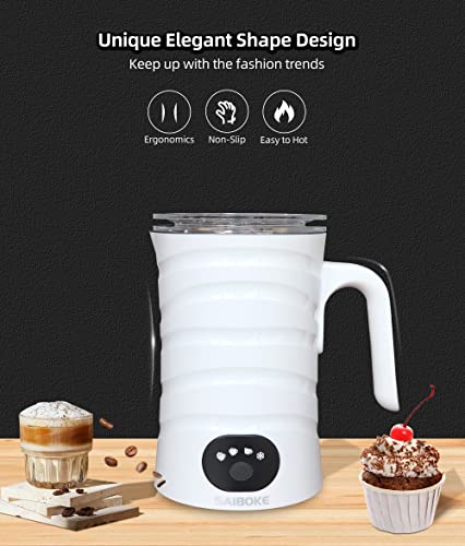 Milk Frother, SAIBOKE 4-in-1 Electric Milk Steamer,Automatic Hot & Cold Foam Maker, 8.8oz/260ml Milk Warmer for Latte, Cappuccinos, Macchiato. Ultra-Quiet Working & Automatic Shut Off